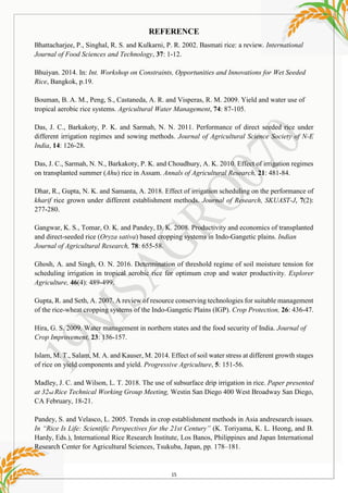Planning of irrigation scheduling of direct seeded basmati rice | PDF