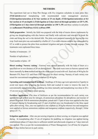 Planning of irrigation scheduling of direct seeded basmati rice | PDF