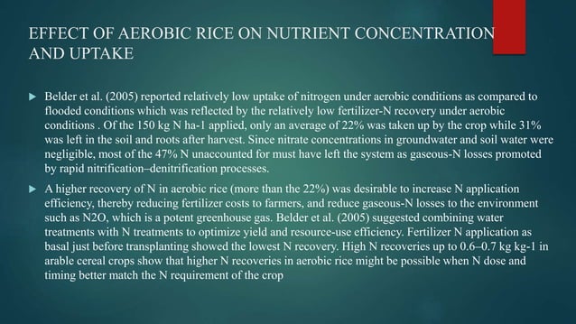 Aerobic Rice and Its Implication | PPTX