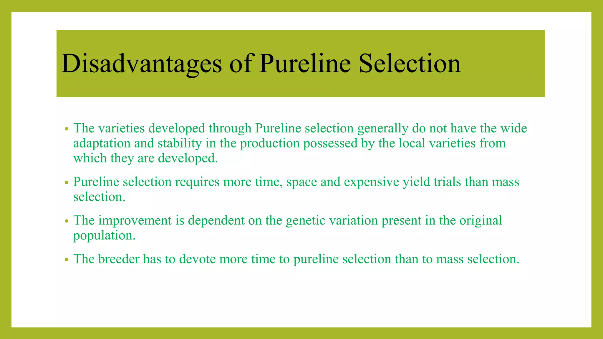 Pure Line Theory and Pure line Selection | PPTX