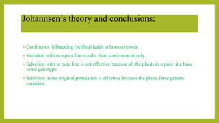 Pure Line Theory and Pure line Selection | PPTX