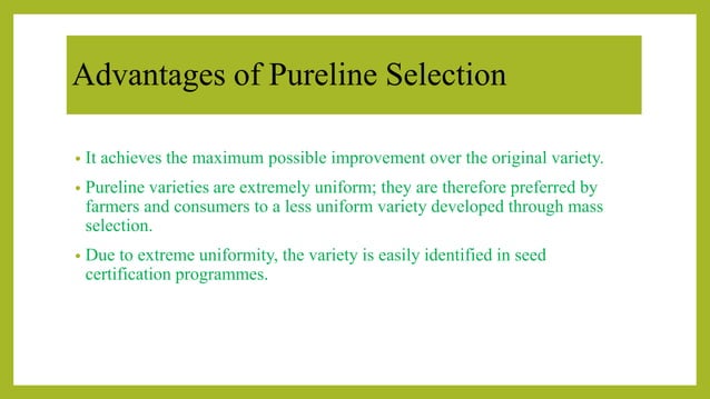 Pure Line Theory and Pure line Selection | PPTX