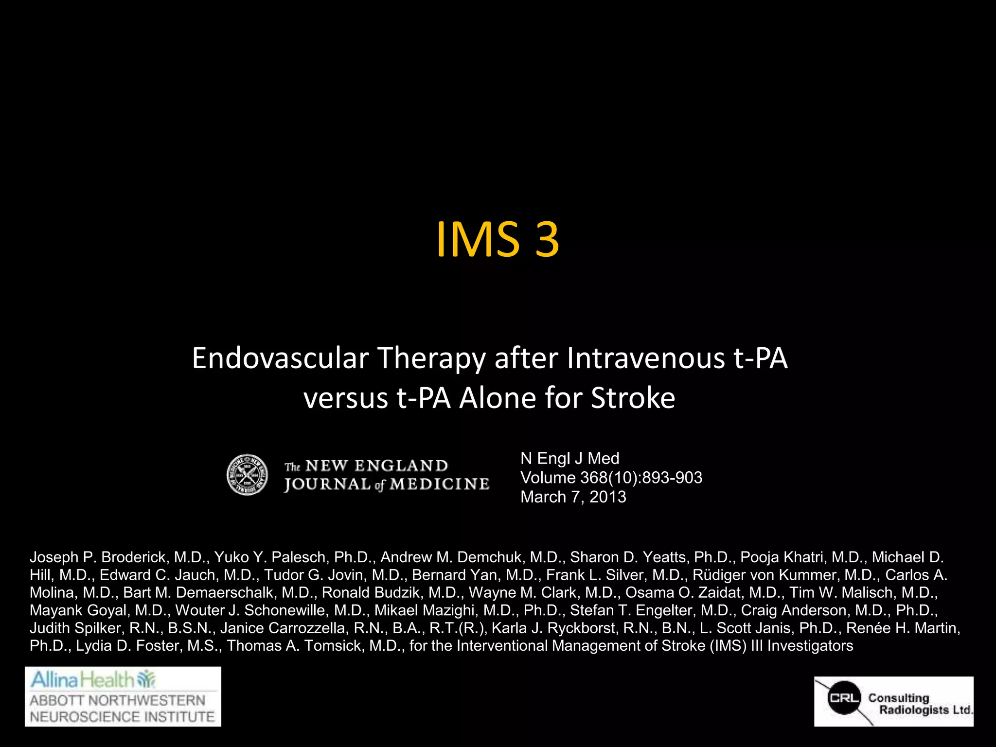 Neurointerventional Therapy for Brain Aneurysms and Acute Stroke | PPTX