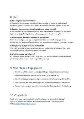 Patent Claim Chart Services | InventionIP | PDF