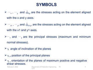 Principal Stresses and Strains Mohr's Circle | PPTX