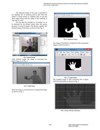 Kinect Sensor based Indian Sign Language Detection with Voice Extraction | PDF
