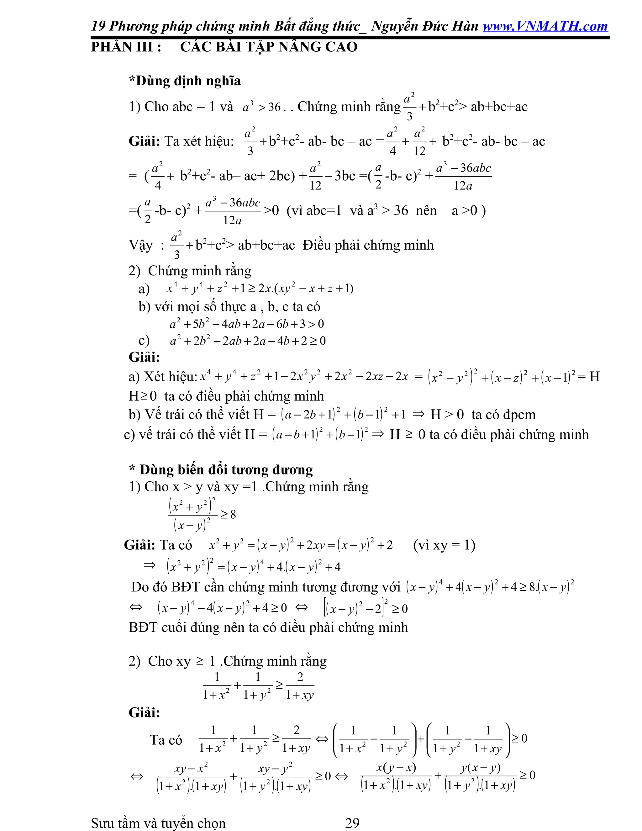 19 phương phap chứng minh bất đẳng thức | DOC