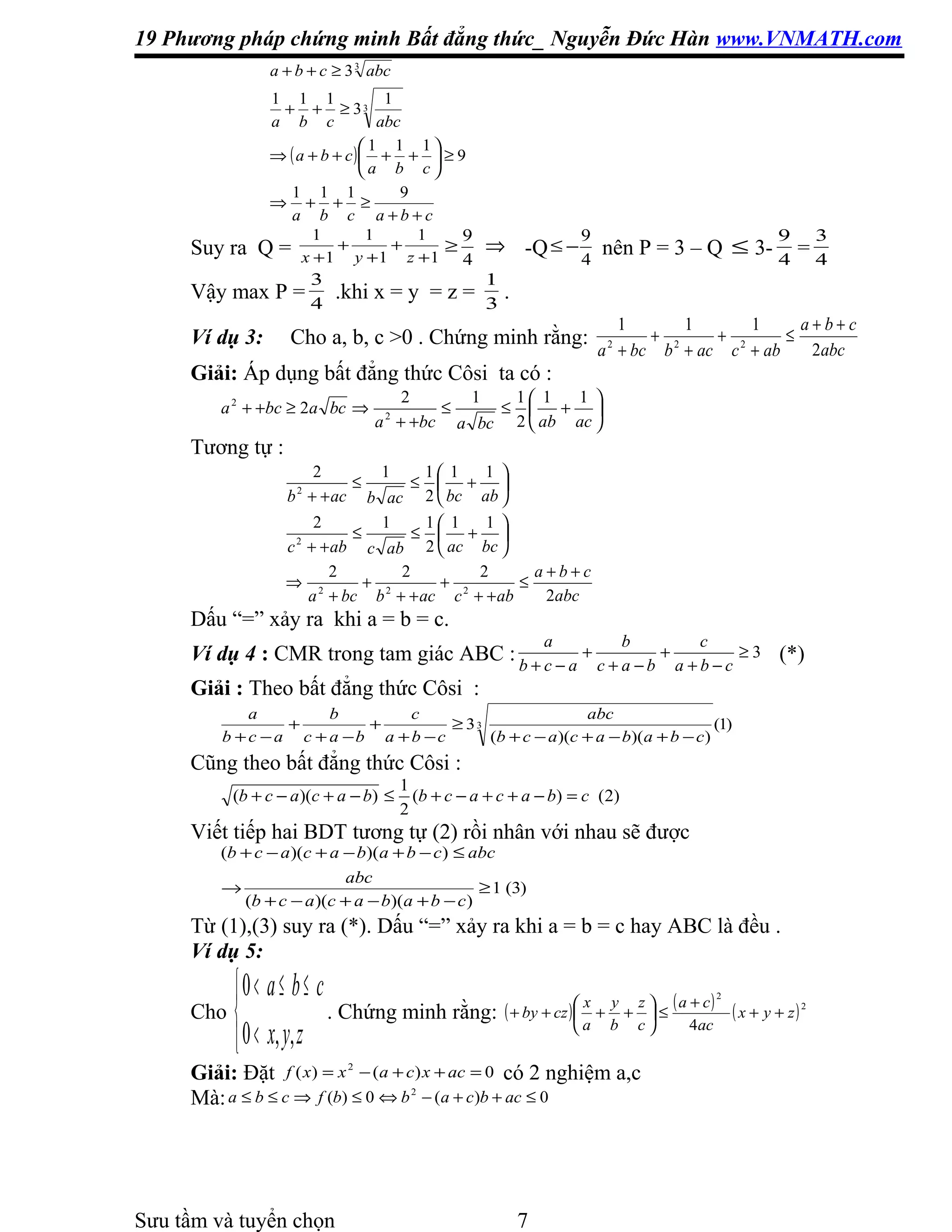19 phương phap chứng minh bất đẳng thức | DOC