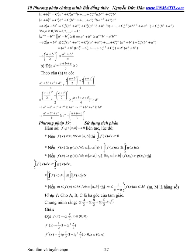 19 phương phap chứng minh bất đẳng thức | DOC