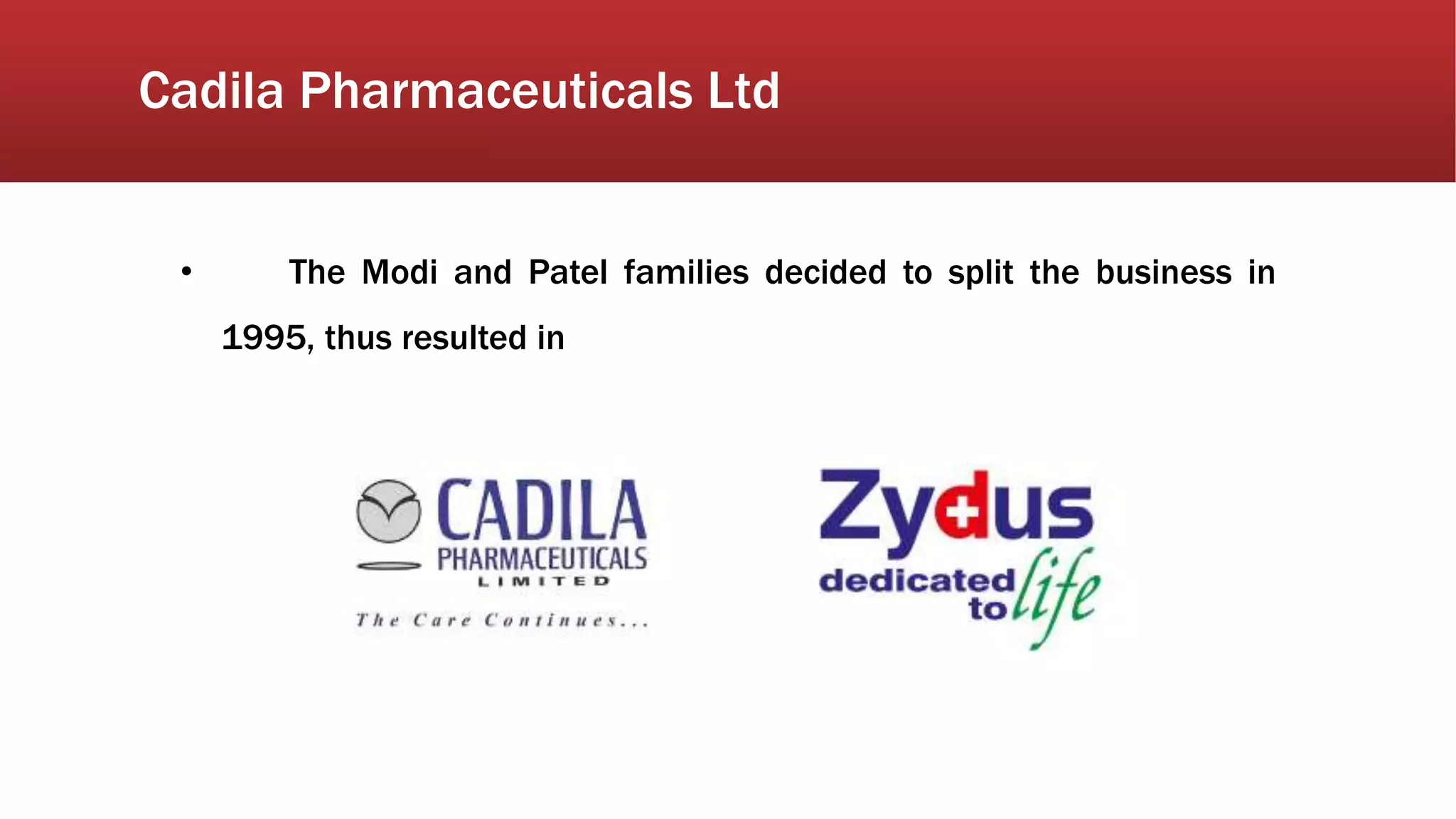 Timeline of Cadila Pharmaceuticals | PPTX