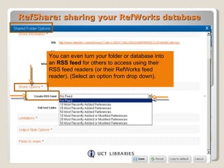 19 ref share 2.0 – sharing your refworks database | PPT