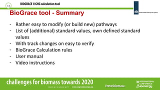 Herramienta BIOGRACE para medida huella de carbono de biocombustibles | PPT
