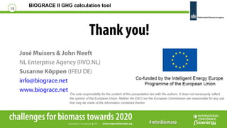 Herramienta BIOGRACE para medida huella de carbono de biocombustibles | PPT