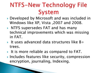 Microsoft Windows File System in Operating System | PPTX