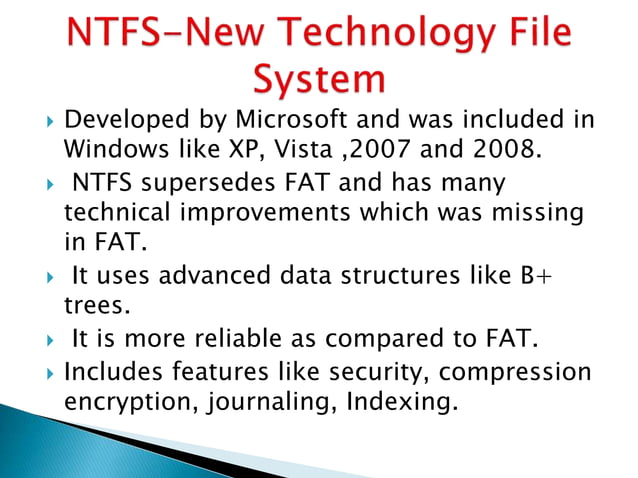 Microsoft Windows File System in Operating System | PPTX
