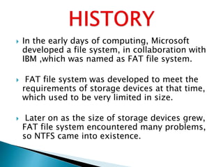 Microsoft Windows File System in Operating System | PPTX