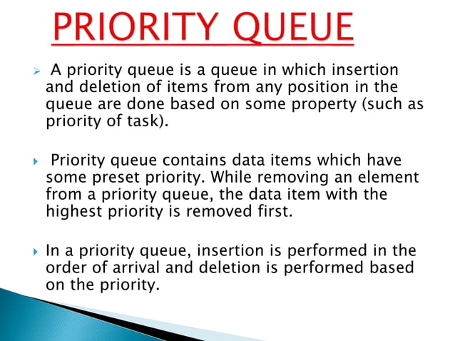 Priority Queue In Data Structure Pptx Operating Systems Computer Software And Applications
