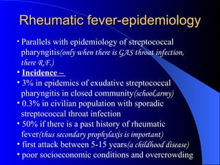 Rheumatic fever & acute rheumatic heart disease Rheumatic fever & acute ...