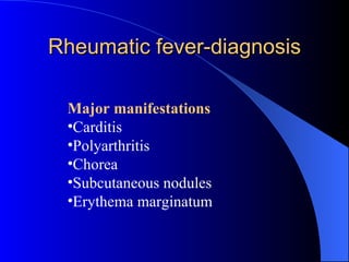 Rheumatic fever & acute rheumatic heart disease Rheumatic fever & acute ...