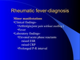 Rheumatic fever & acute rheumatic heart disease Rheumatic fever & acute ...