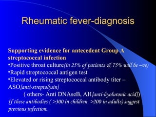 Rheumatic fever & acute rheumatic heart disease Rheumatic fever & acute ...