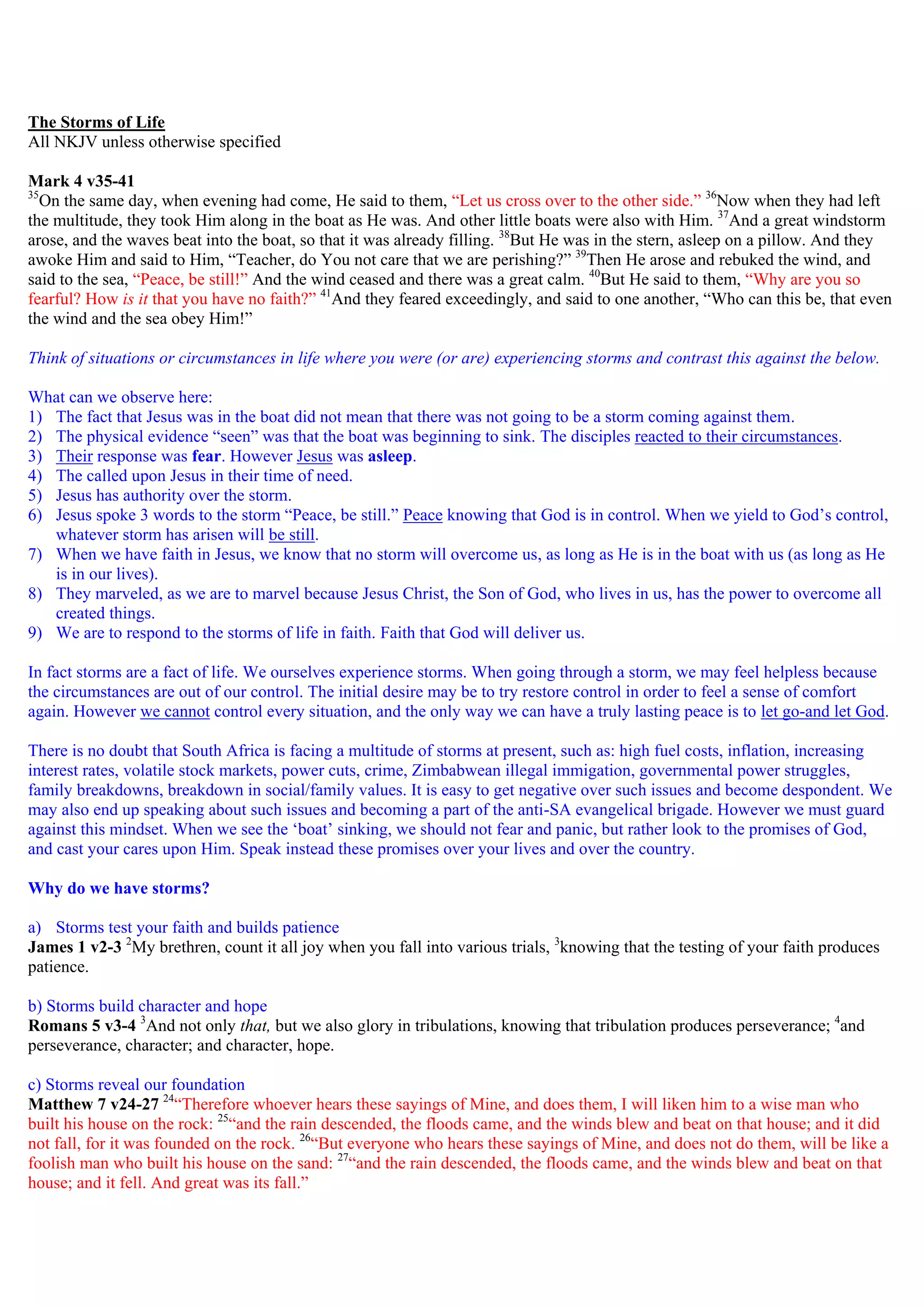 The Storms of Life | PDF