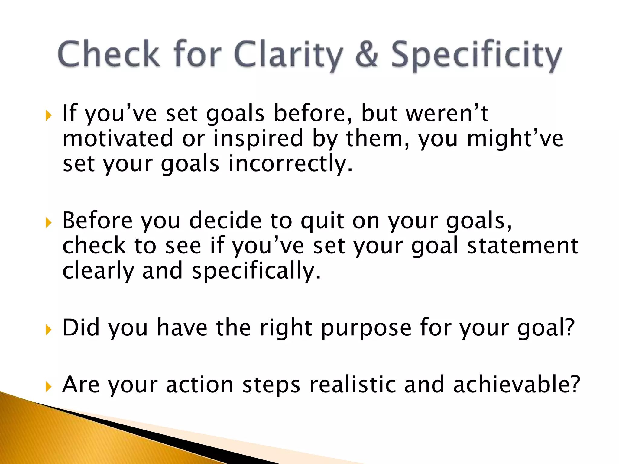 Set goals correctly | PPTX