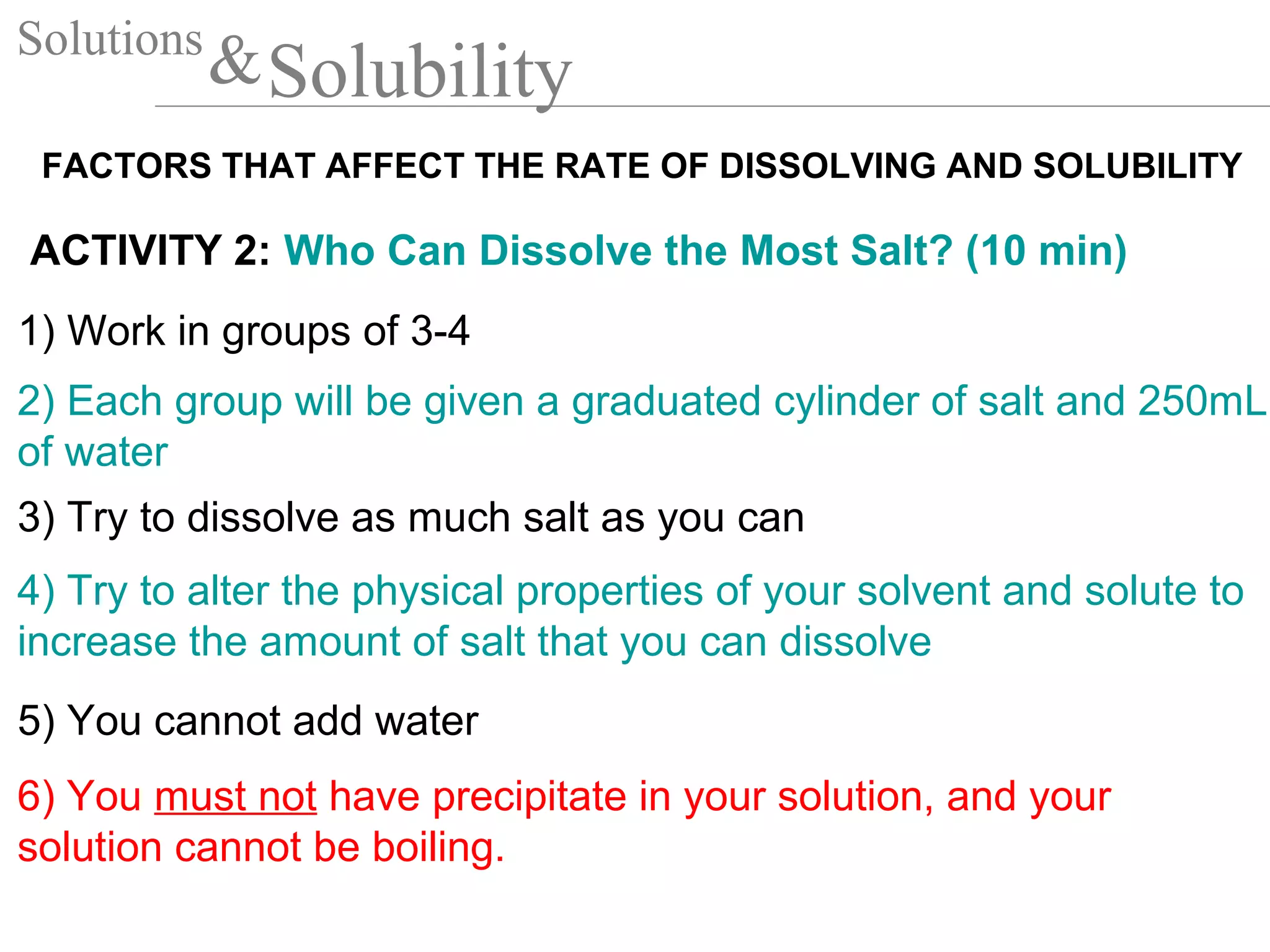 19 solutions and solubility | PPT