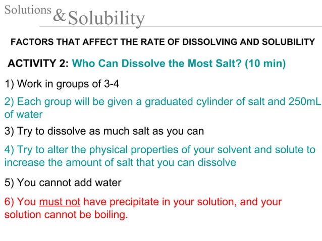 19 solutions and solubility | PPT