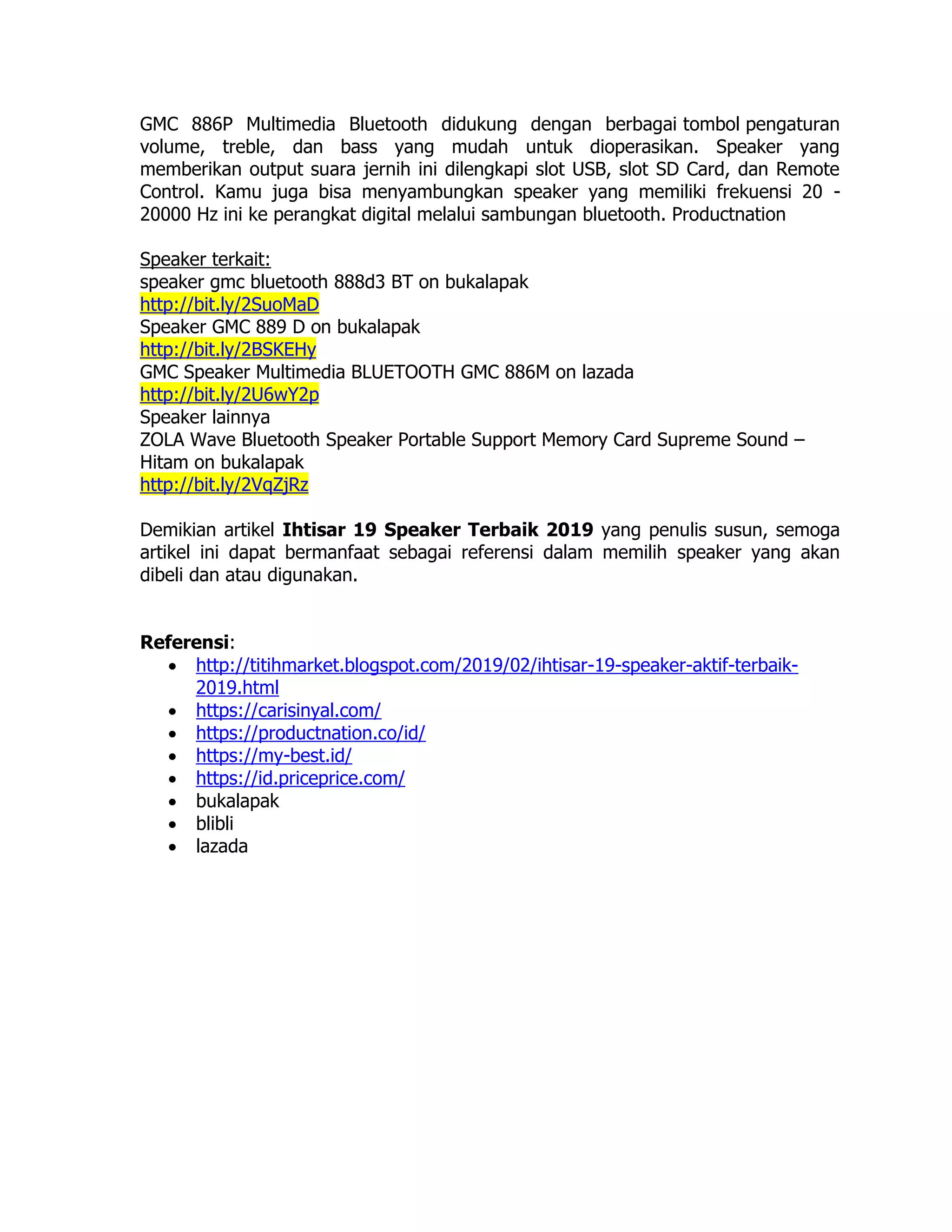 19 speaker aktif terbaik 2019 | PDF