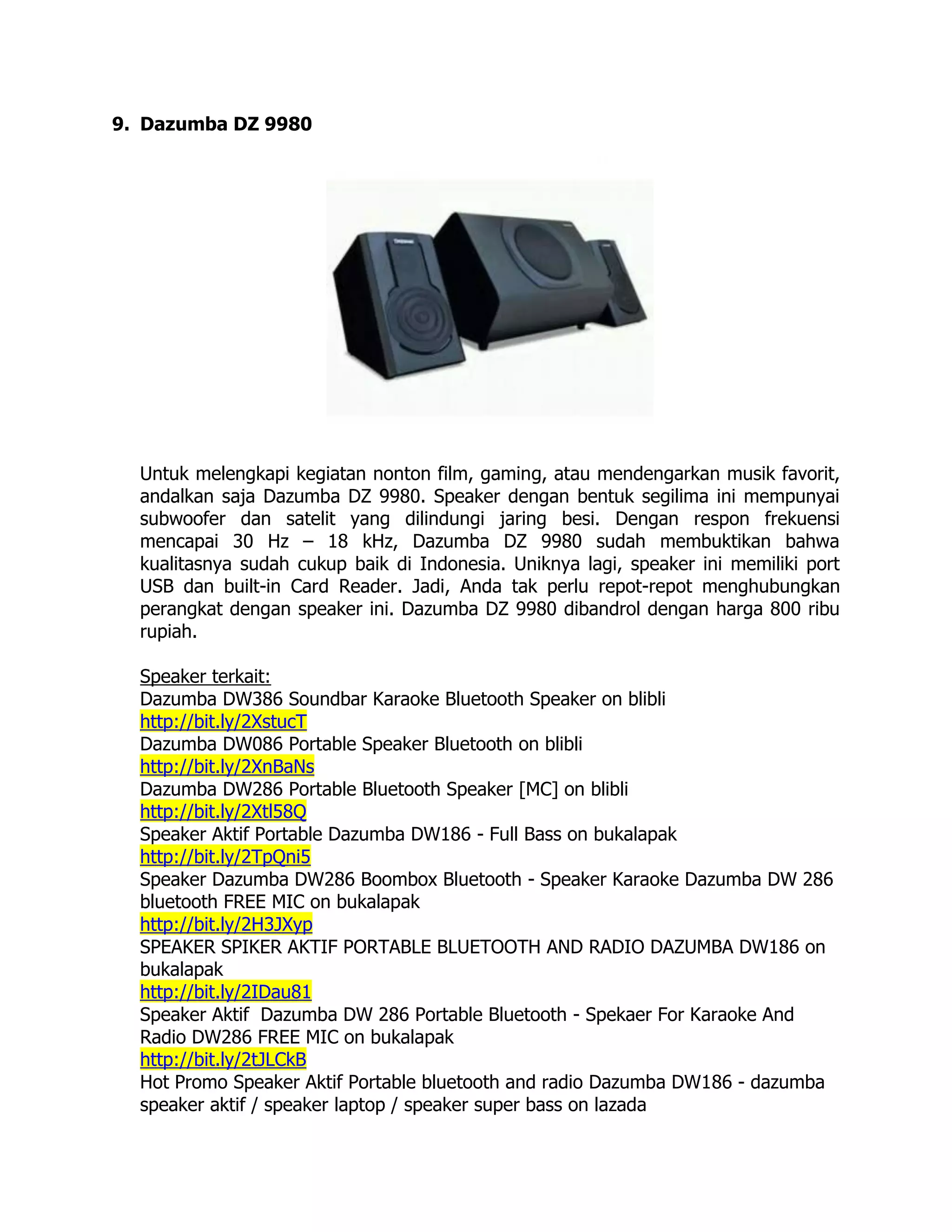 19 speaker aktif terbaik 2019 | PDF