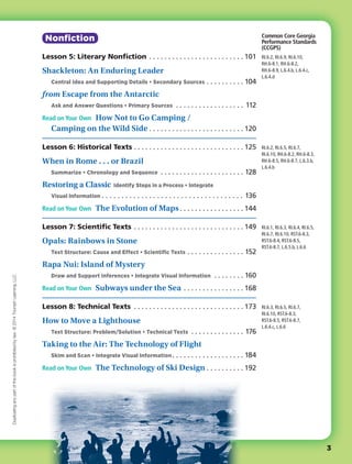Georgia Common Core Support Coach, CCGPS Edition, Target: Reading ...