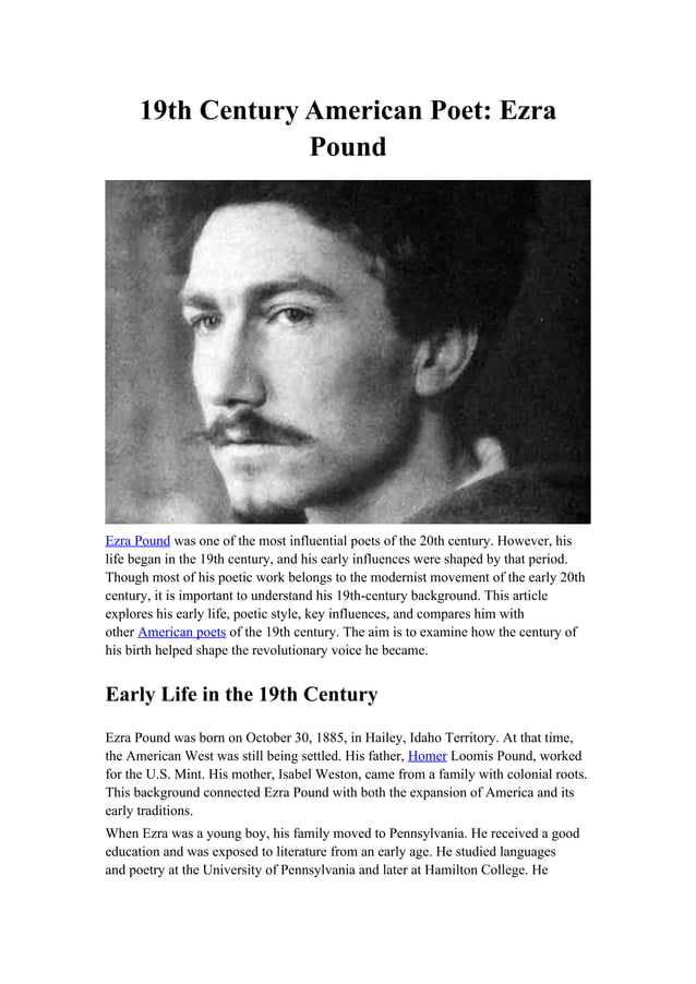 19th Century American Poet Ezra Pound.docx