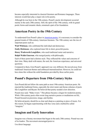 19th Century American Poet Ezra Pound.docx