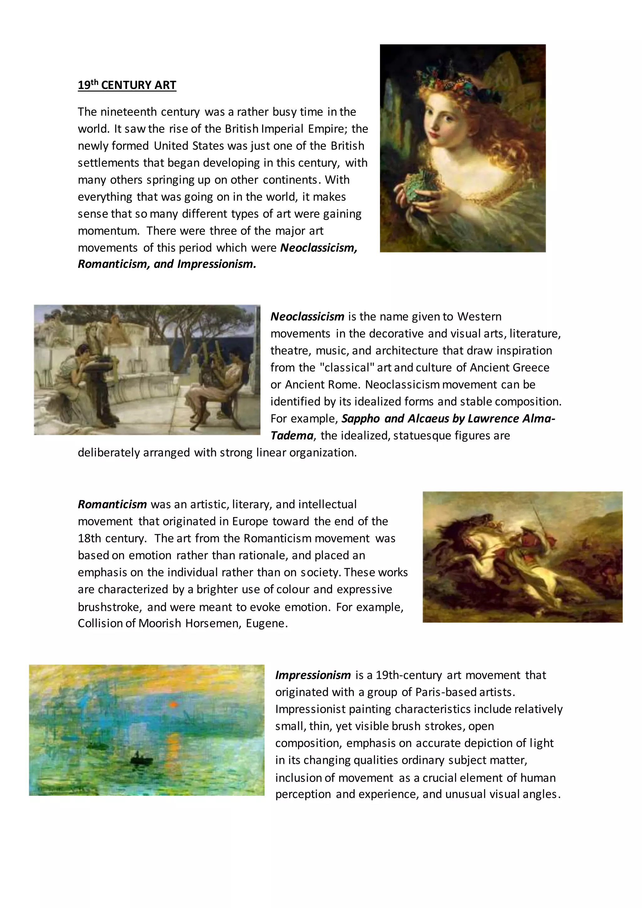 19th century art | DOCX