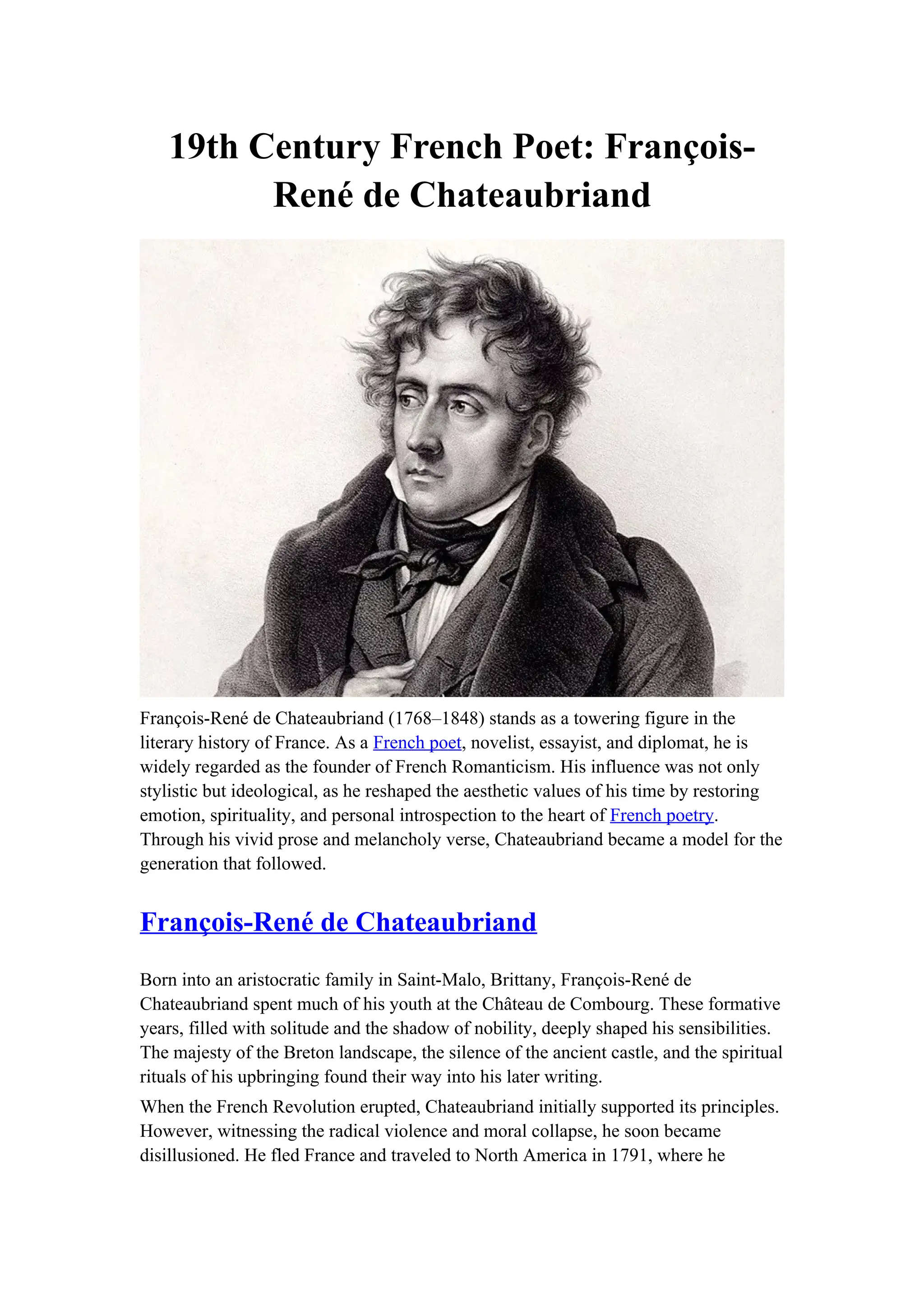 19th Century French Poet François-René de Chateaubriand.docx