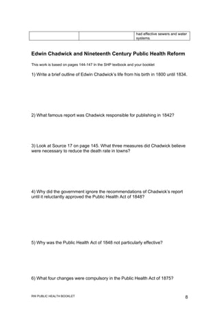 19th Century Public Health booklet | DOC