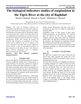the biological indicators studies of zooplankton | PDF