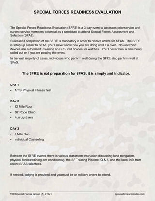 Special Forces Enlistment and Training Guide | PDF
