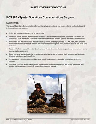 Special Forces Enlistment and Training Guide | PDF