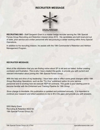 Special Forces Enlistment and Training Guide | PDF