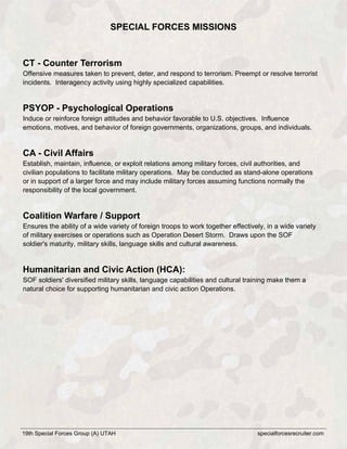 Special Forces Enlistment and Training Guide | PDF