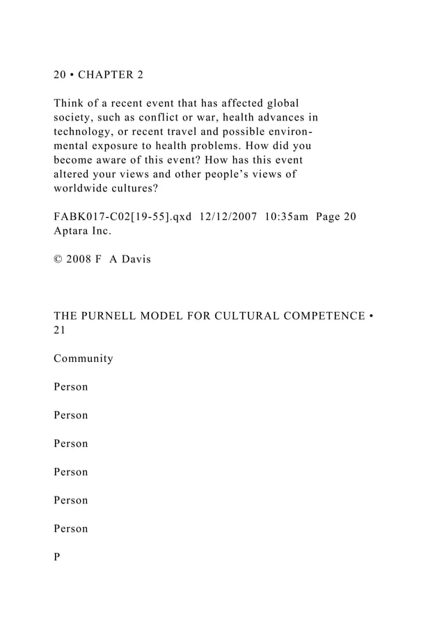 19The Purnell Model forCultural CompetenceChapter 2.docx