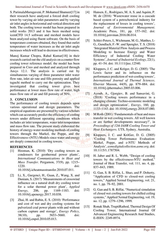 Thermal Analysis of Cooling Tower using Computational Fluid Dynamics | PDF | Chemistry | Science