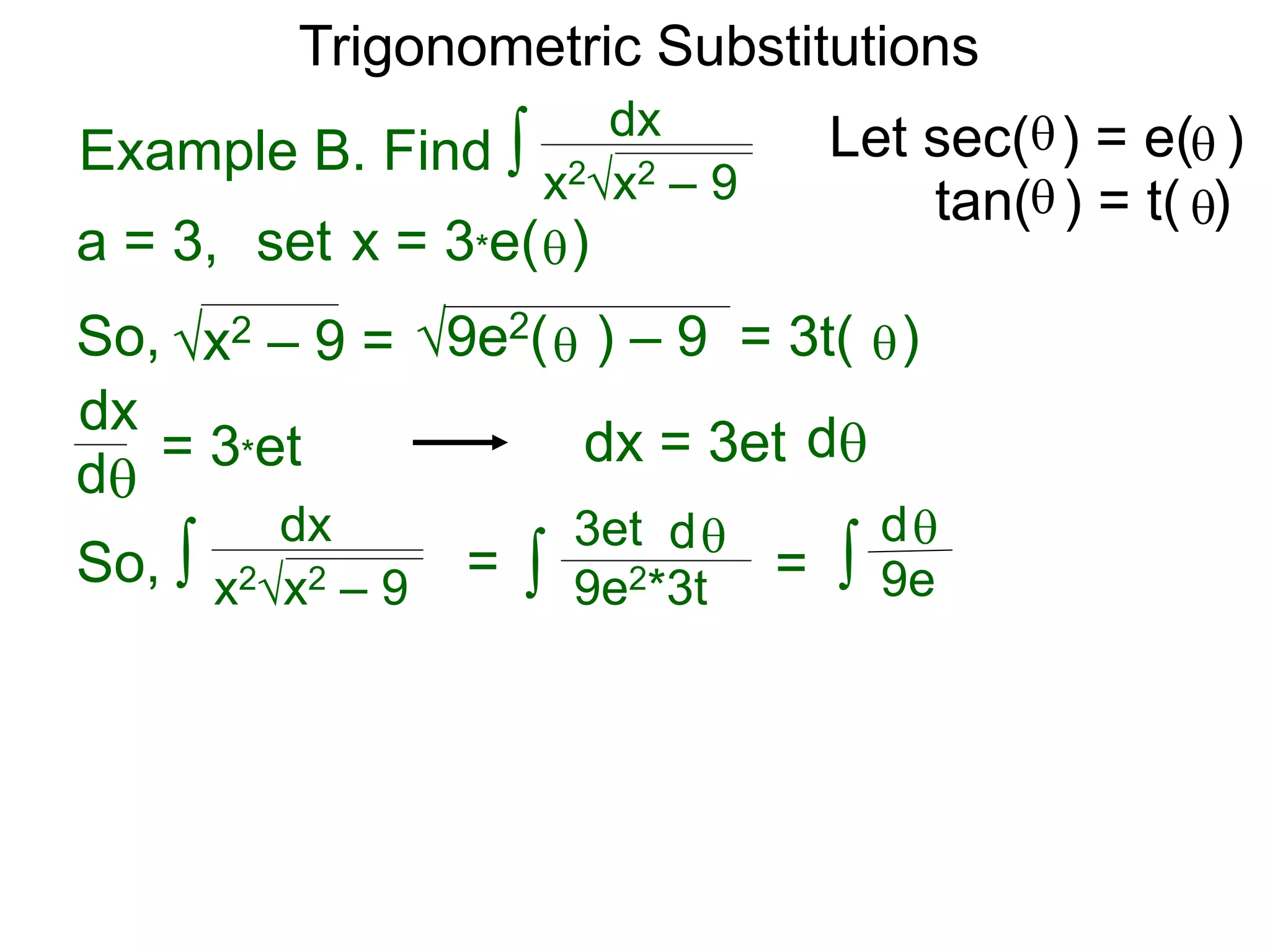 19 trig substitutions-x | PPT