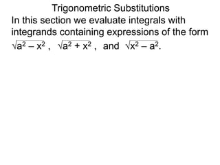 19 trig substitutions-x | PPT