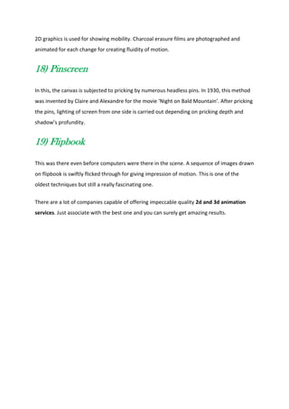 19 types of animation techniques and styles | PDF