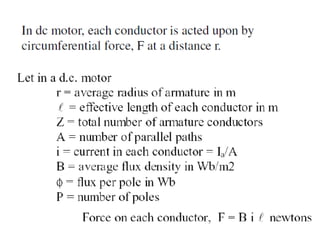 DC motor construction types and their characteristics | PPT