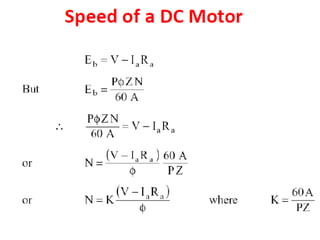 DC motor construction types and their characteristics | PPT