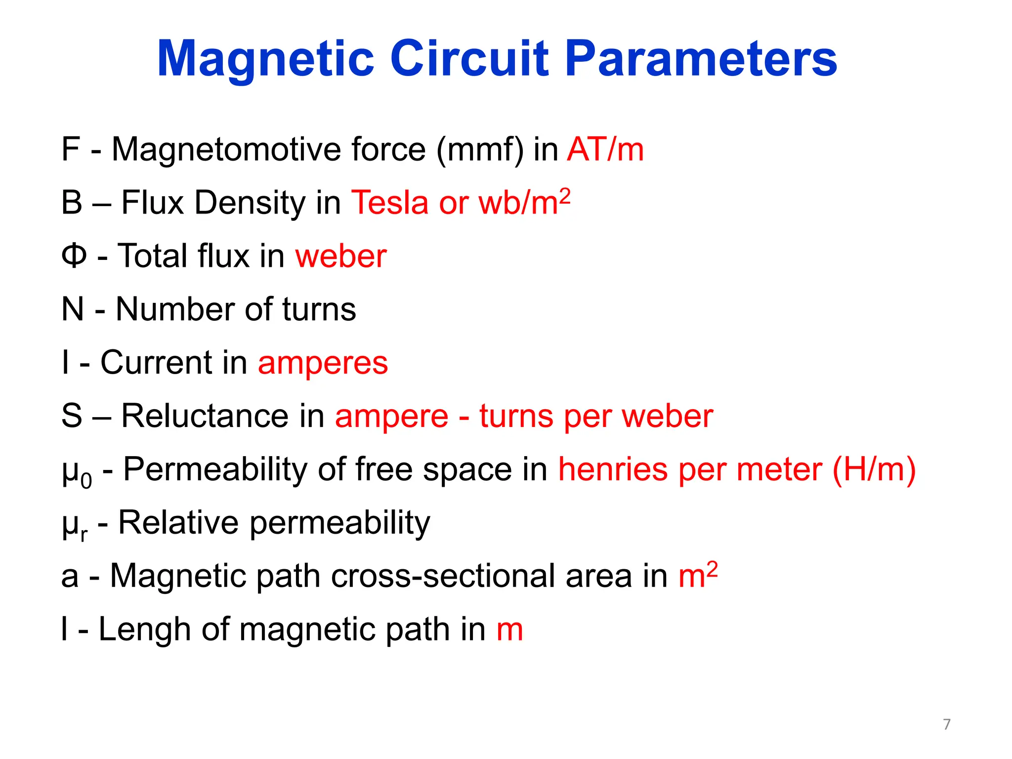 electro Magnetic circuits and their parameters | PPTX